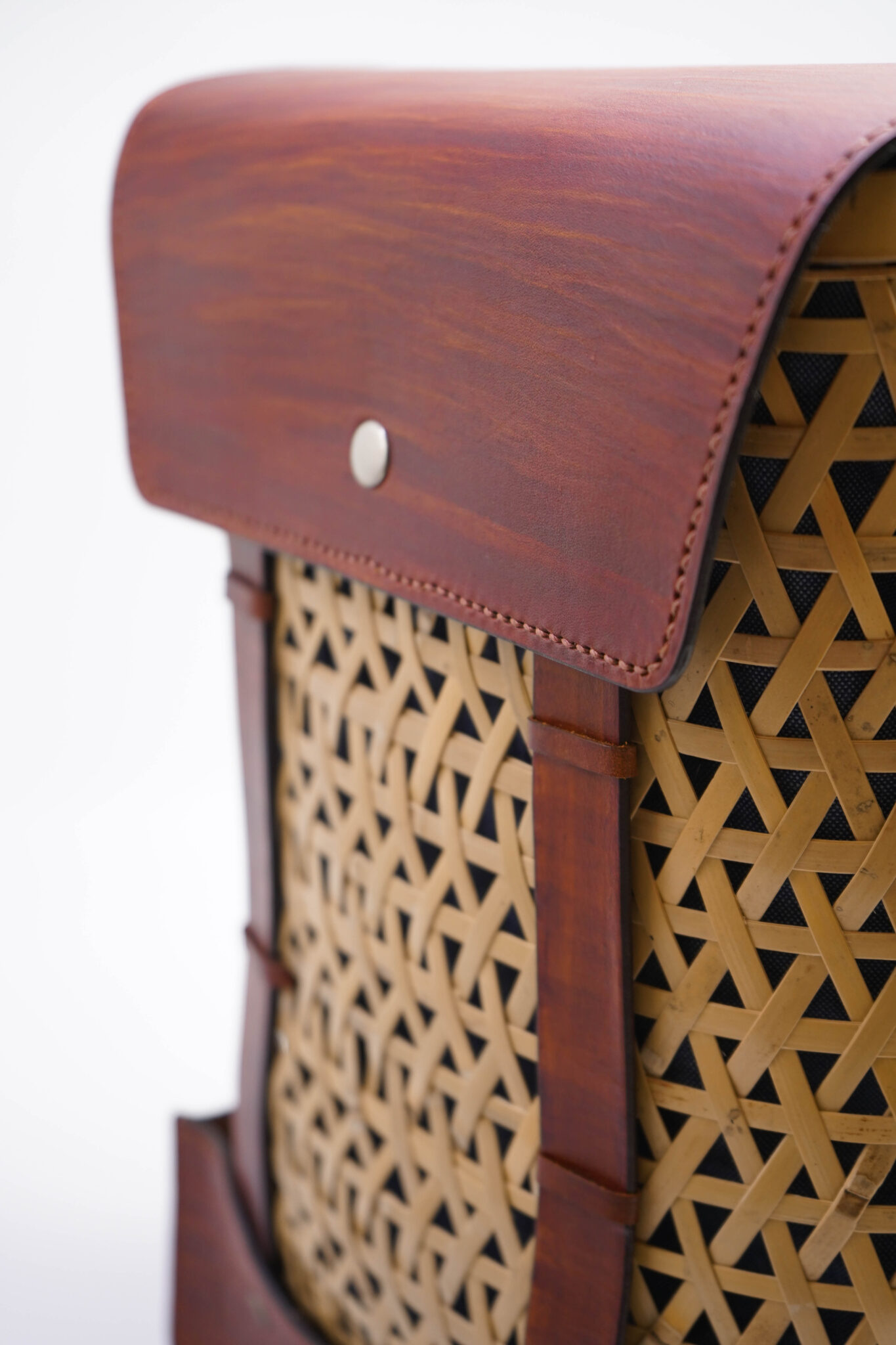 Triangle Weave Backpack with Leather Cover - CRAFTS ON PEEL