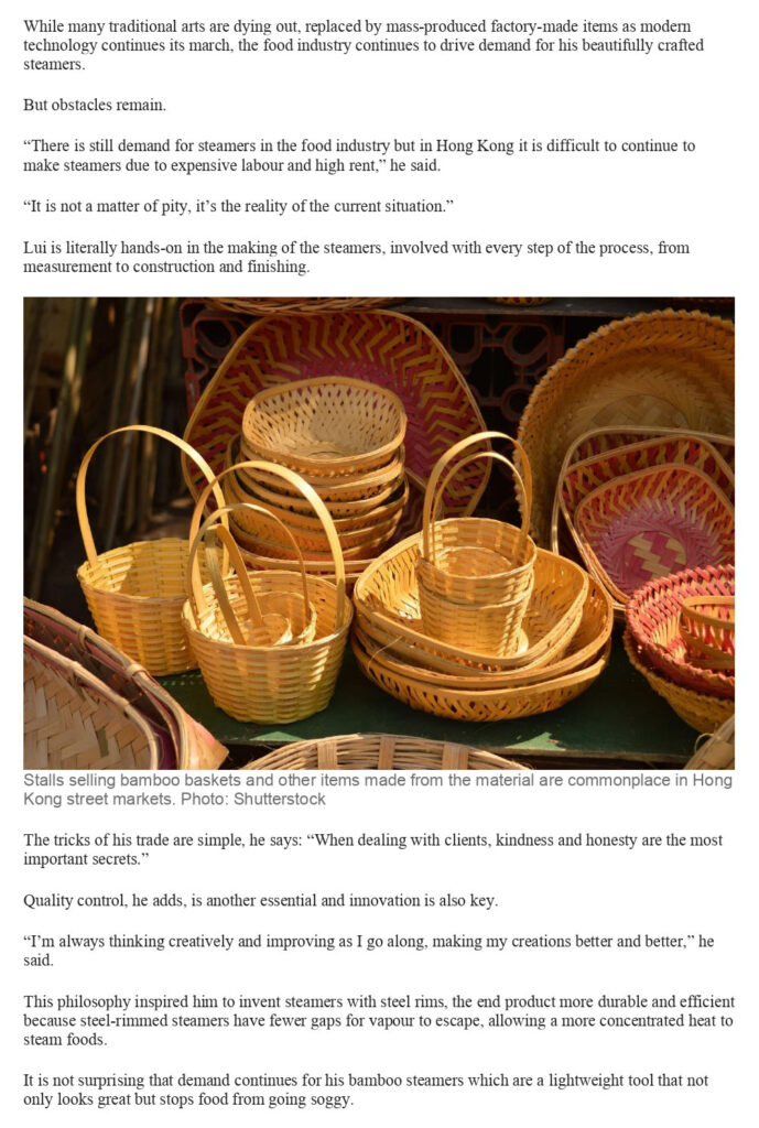 Dying art: Hong Kong bamboo master, 93, steams ahead to keep alive ...